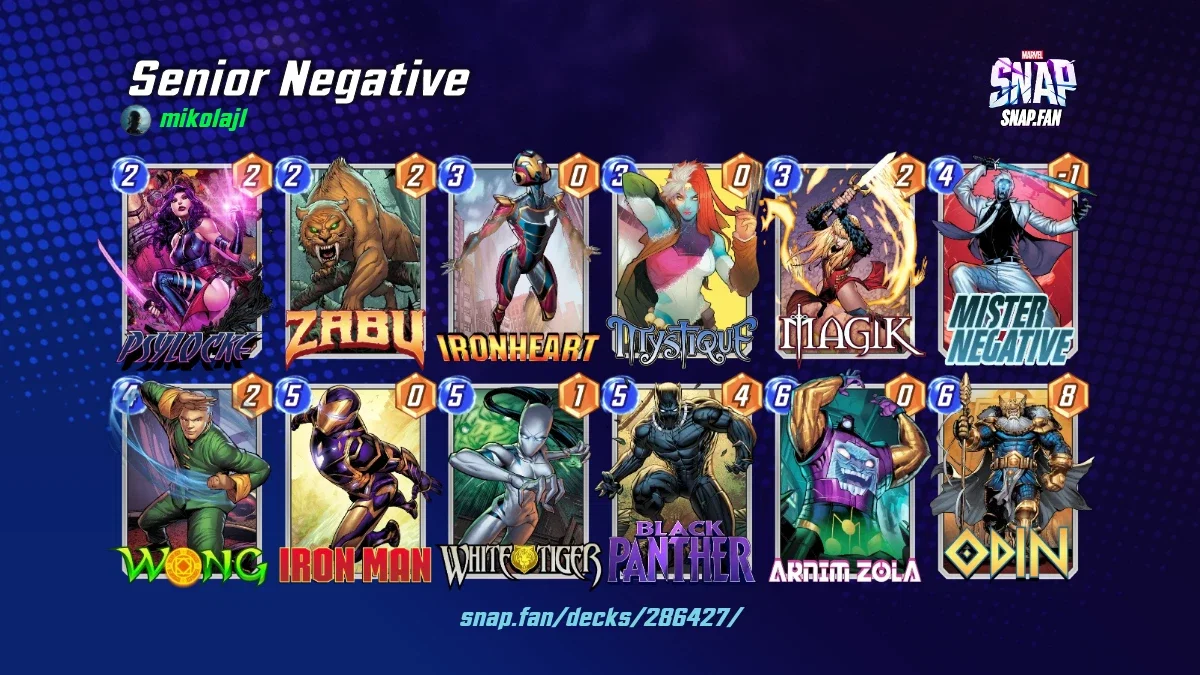 Senior Negative by mikolajl - Marvel Snap Decks - snap.fan