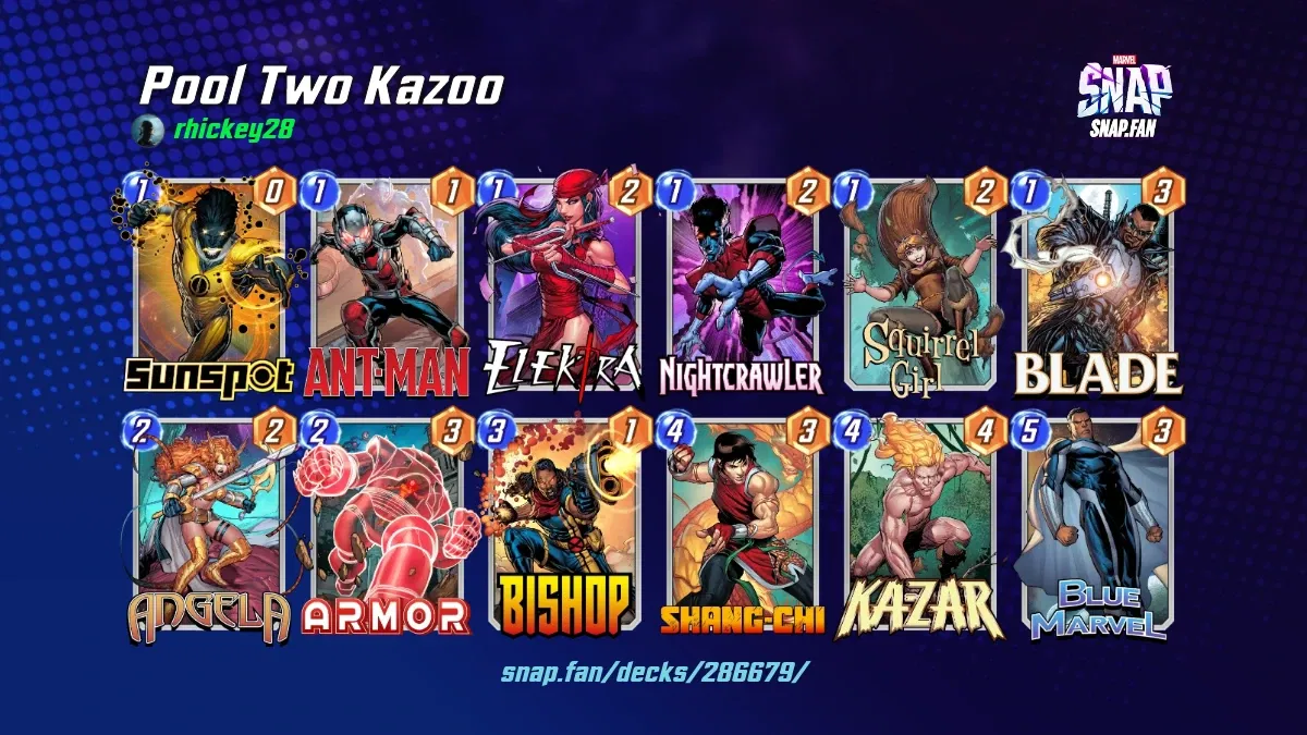 Pool Two Kazoo by rhickey28 - Marvel Snap Decks - snap.fan