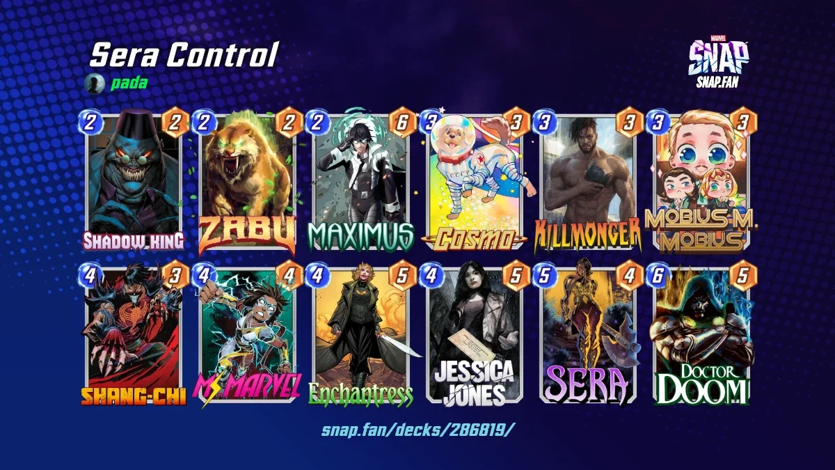 Sera Control by pada - Marvel Snap Decks - snap.fan
