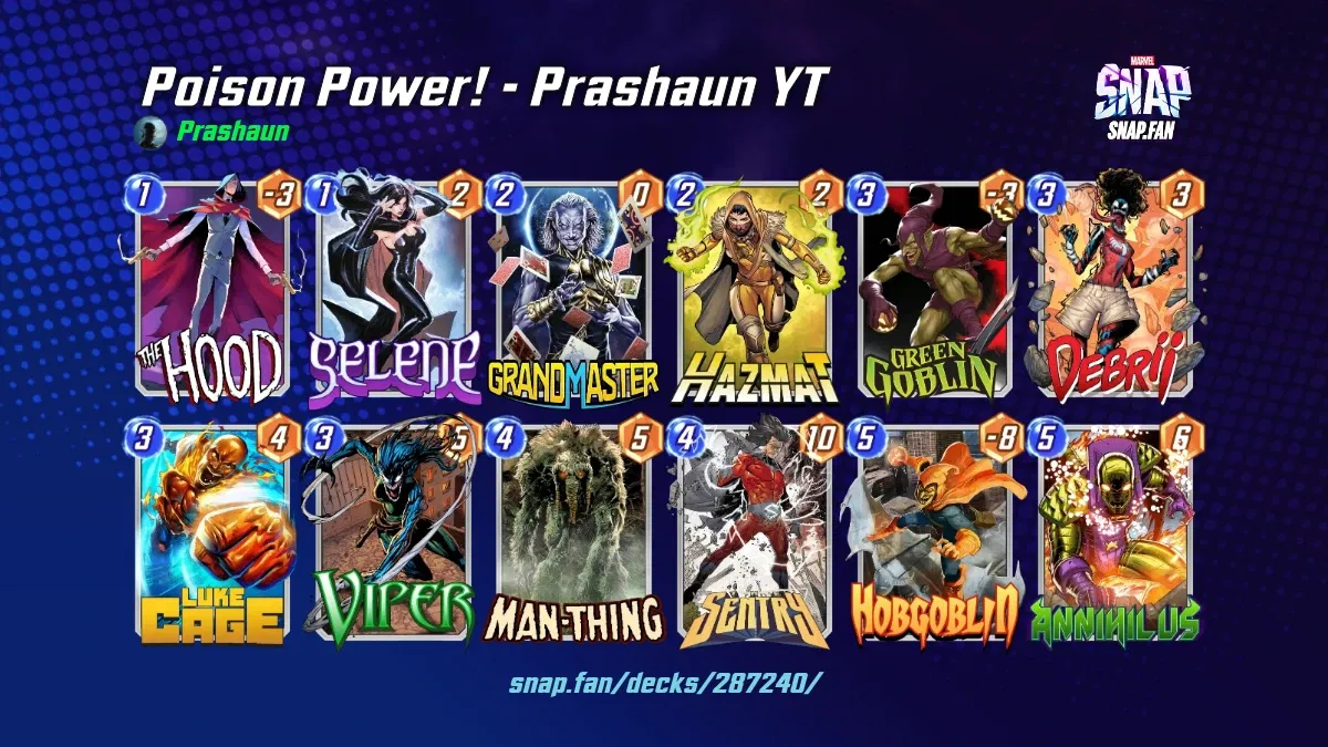 Poison Power! - Prashaun YT by Prashaun - Marvel Snap Decks - snap.fan