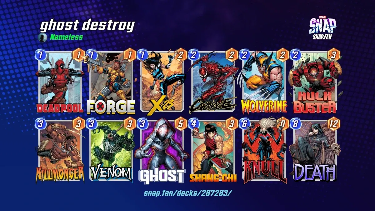 ghost destroy by Nameless - Marvel Snap Decks - snap.fan