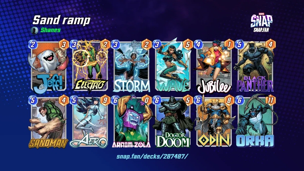 Sand ramp by Shanes - Marvel Snap Decks - snap.fan