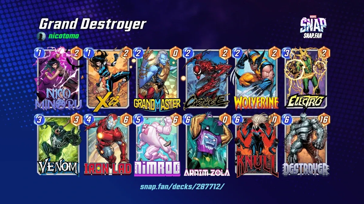 Grand Destroyer by nicotomo - Marvel Snap Decks - snap.fan