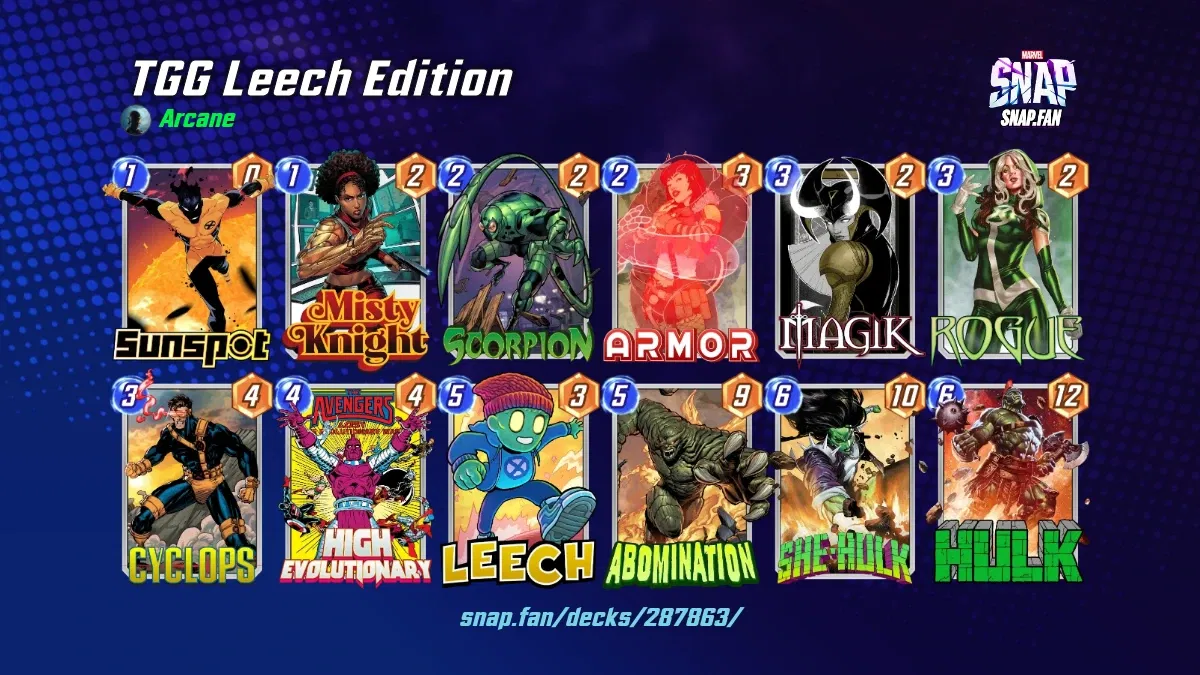 TGG Leech Edition by Arcane - Marvel Snap Decks - snap.fan