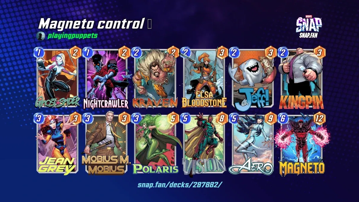 Magneto control 🧲 by playingpuppets - Marvel Snap Decks - snap.fan