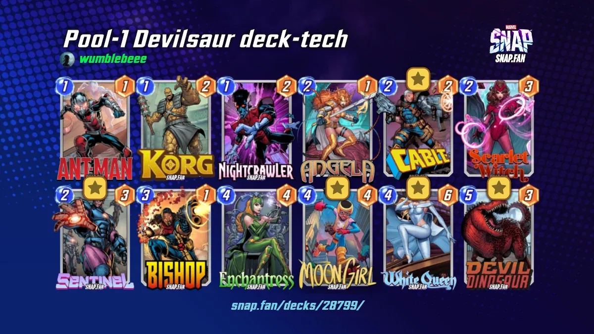 Pool-1 Devilsaur deck-tech by wumblebeee - Marvel Snap Decks - snap.fan