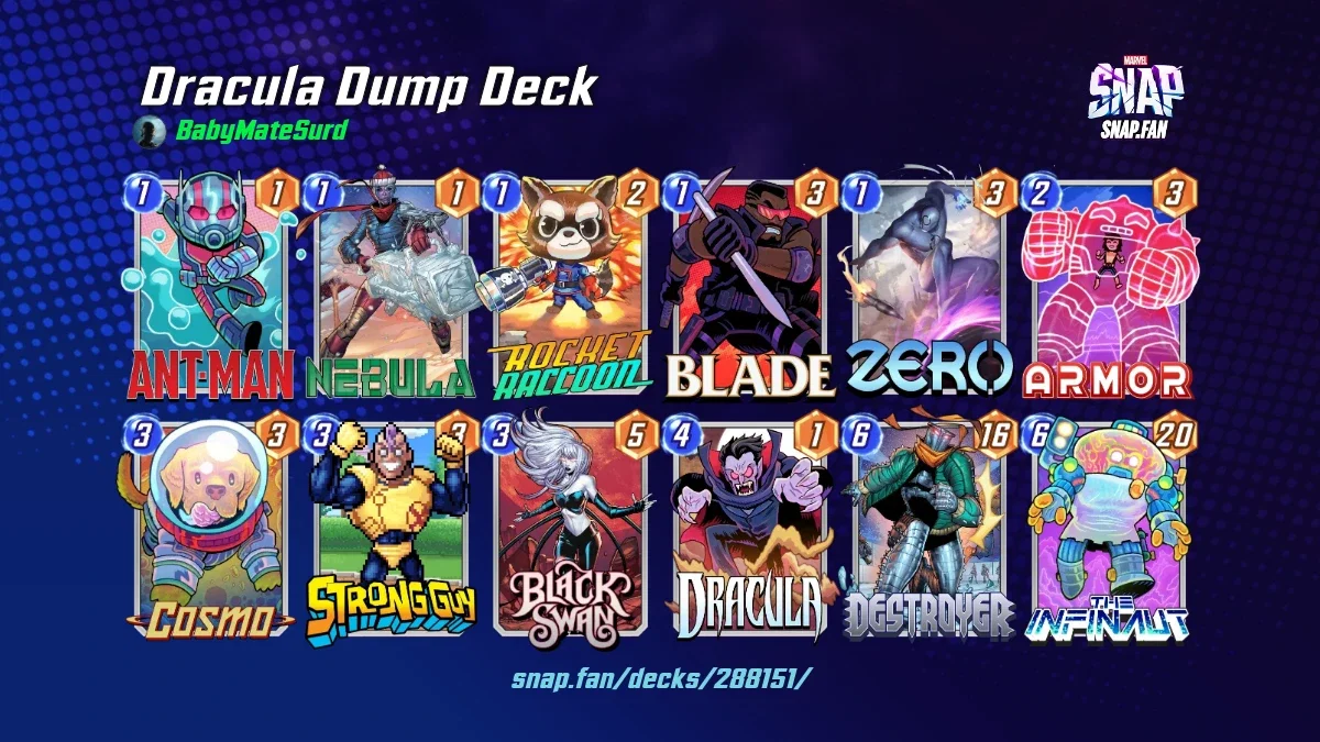 Dracula Dump Deck by BabyMateSurd - Marvel Snap Decks - snap.fan