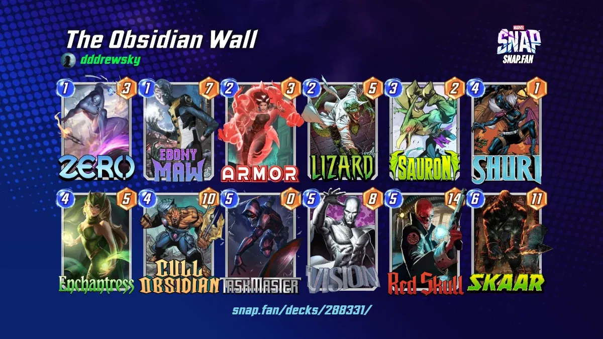 The Obsidian Wall by dddrewsky - Marvel Snap Decks - snap.fan