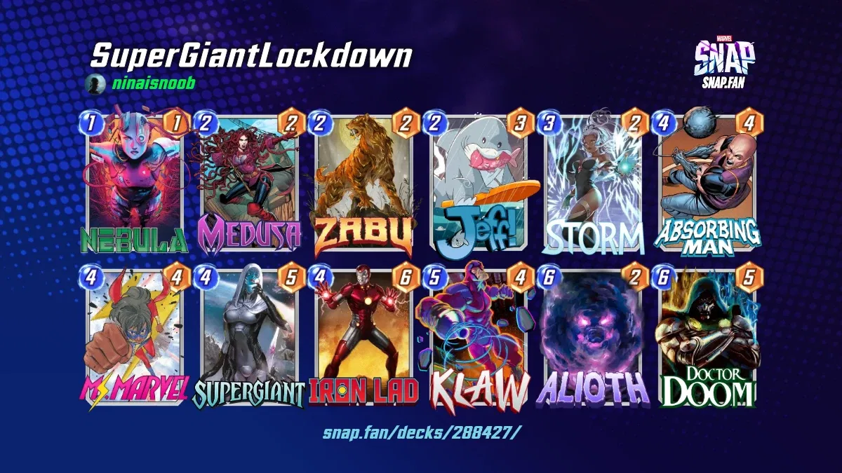 SuperGiantLockdown by ninaisnoob - Marvel Snap Decks - snap.fan