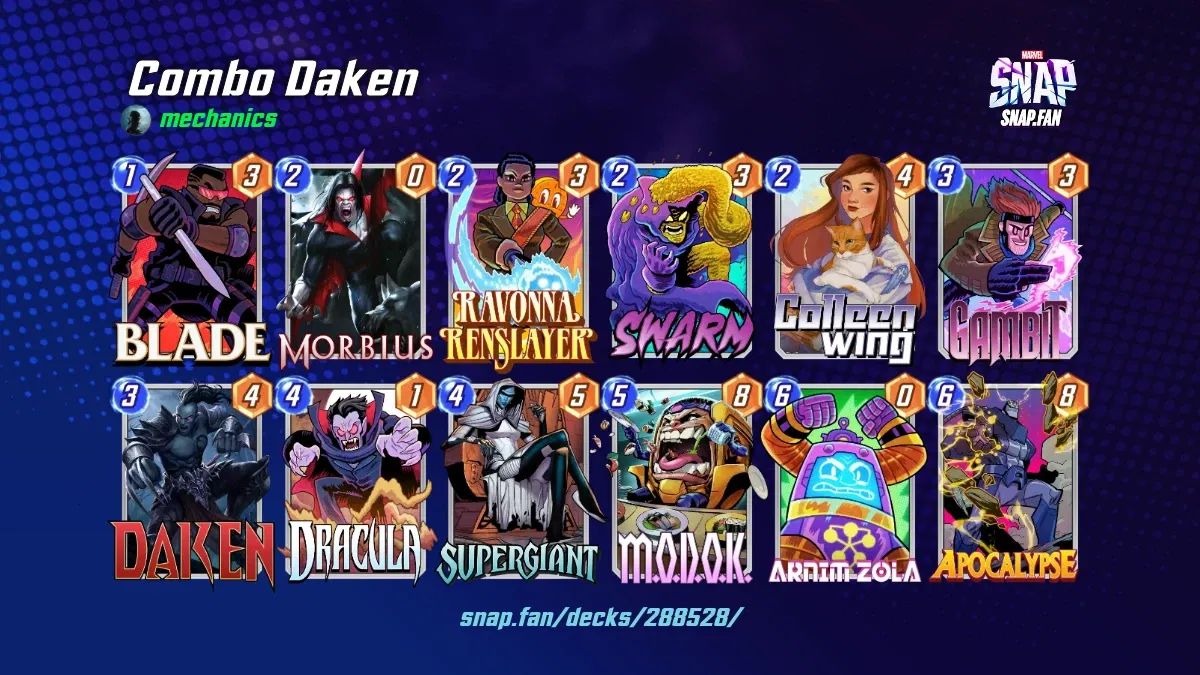Combo Daken by mechanics - Marvel Snap Decks - snap.fan