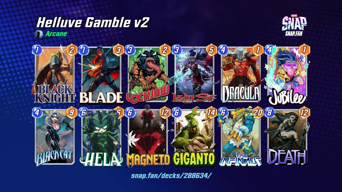 Helluve Gamble v2 by Arcane - Marvel Snap Decks - snap.fan