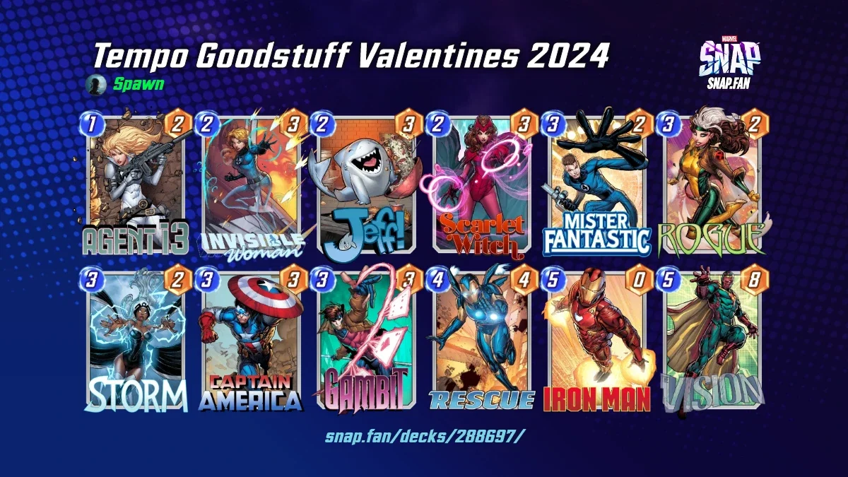 Tempo Goodstuff Valentines 2024 by Spawn - Marvel Snap Decks - snap.fan