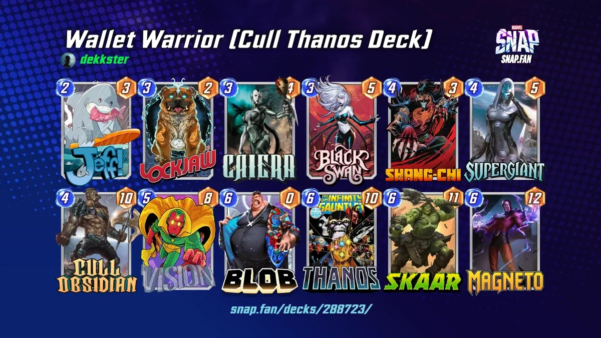 Wallet Warrior (Cull Thanos Deck) by dekkster - Marvel Snap Decks ...