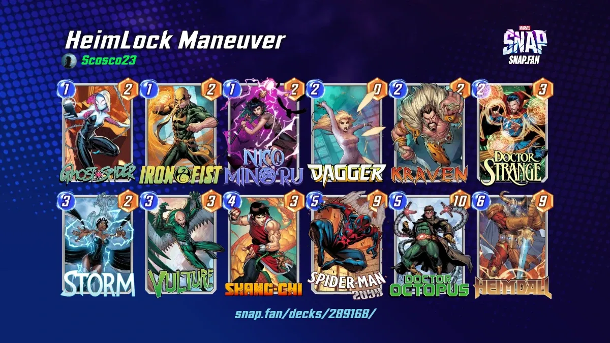 HeimLock Maneuver by Scosco23 - Marvel Snap Decks - snap.fan