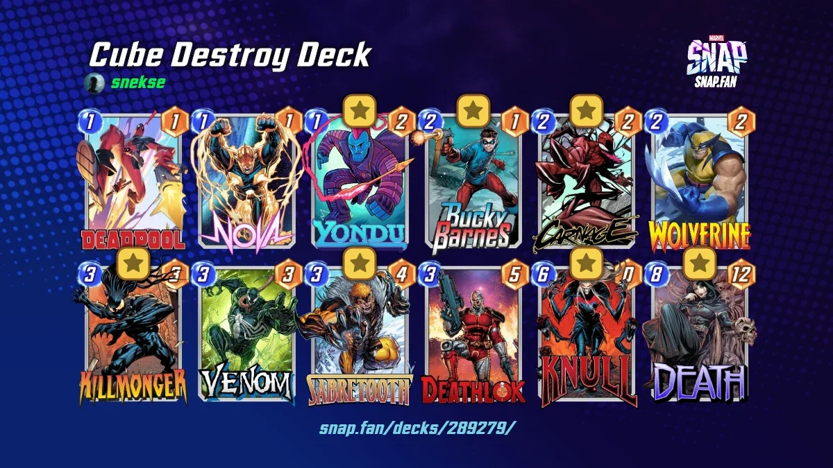 Cube Destroy Deck by snekse - Marvel Snap Decks - snap.fan