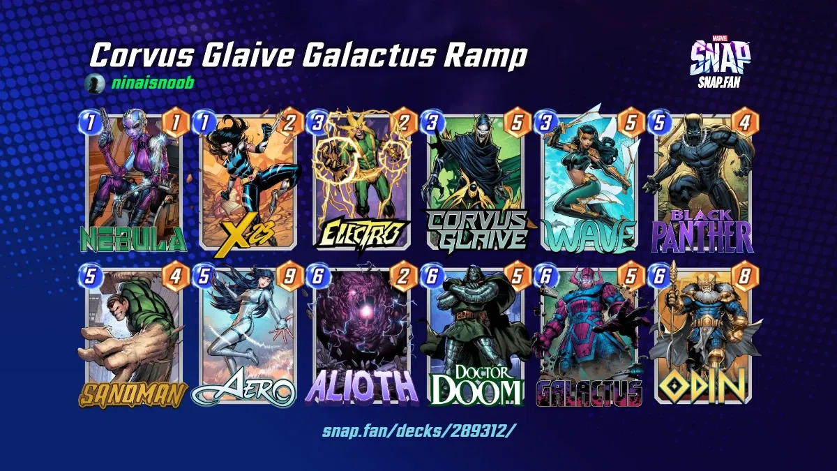 Corvus Glaive Galactus Ramp by ninaisnoob - Marvel Snap Decks - snap.fan
