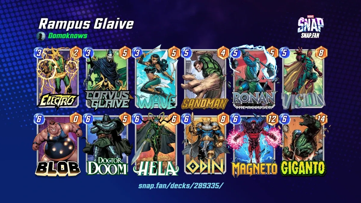 Rampus Glaive by Domoknows - Marvel Snap Decks - snap.fan
