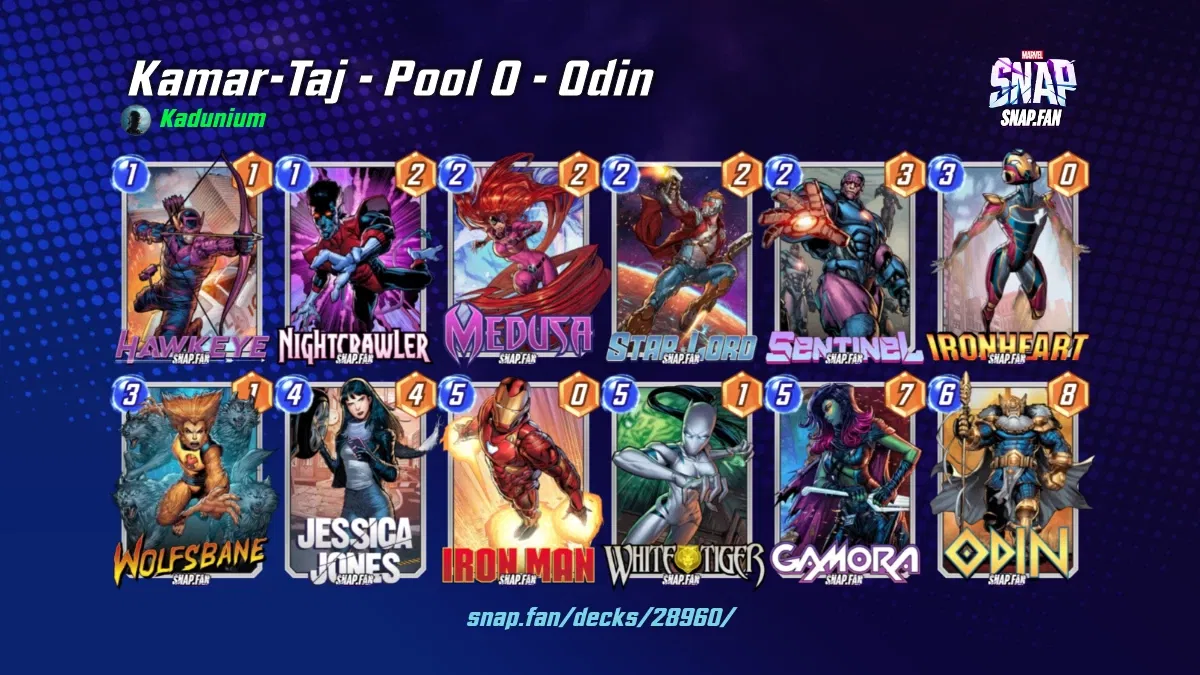 Kamar-Taj - Pool 0 - Odin by Kadunium - Marvel Snap Decks - snap.fan