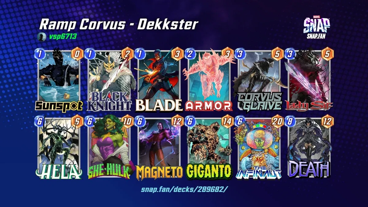 Ramp Corvus - Dekkster by vsp6713 - Marvel Snap Decks - snap.fan