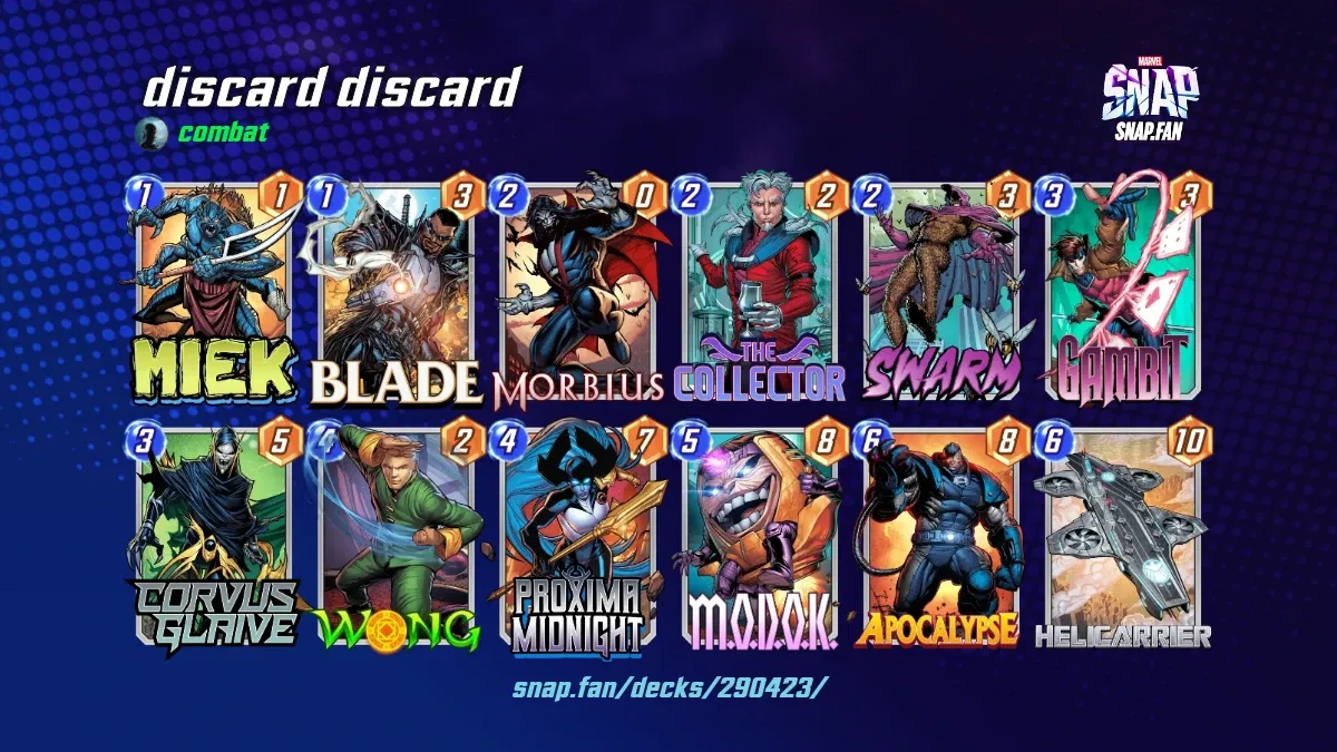 discard discard by combat - Marvel Snap Decks - snap.fan