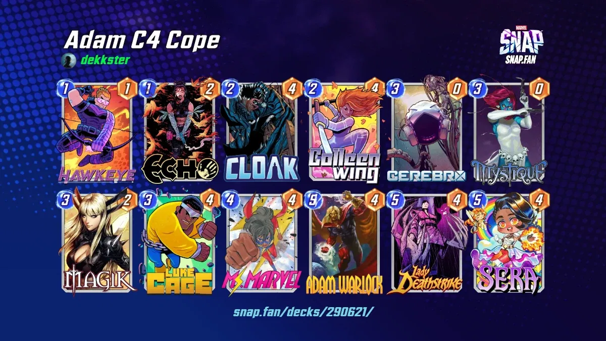 Adam C4 Cope by dekkster - Marvel Snap Decks - snap.fan