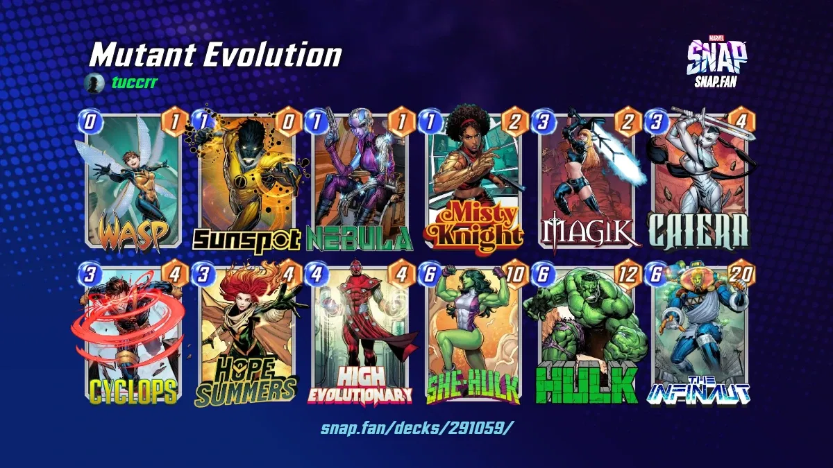 Mutant Evolution by tuccrr - Marvel Snap Decks - snap.fan