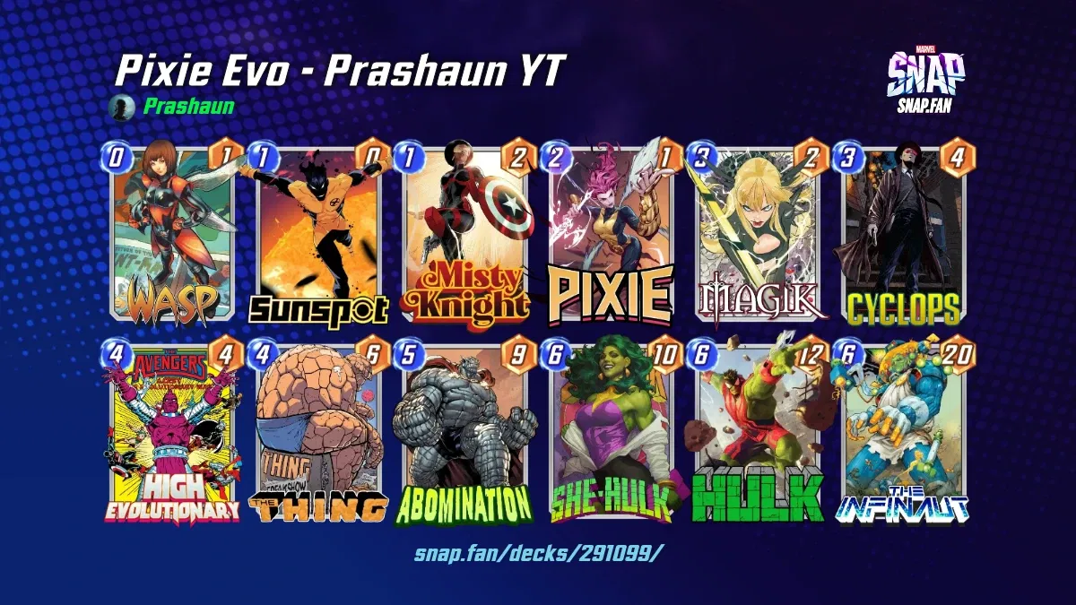 Pixie Evo - Prashaun YT by Prashaun - Marvel Snap Decks - snap.fan