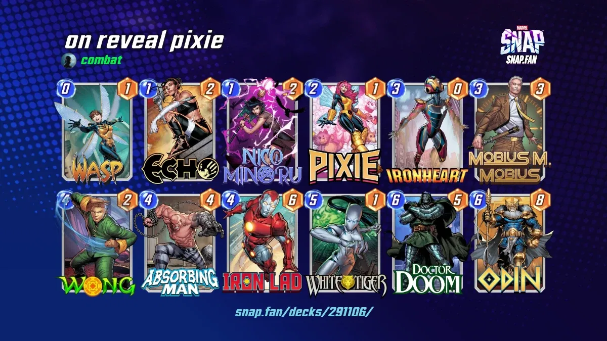 on reveal pixie by combat - Marvel Snap Decks - snap.fan