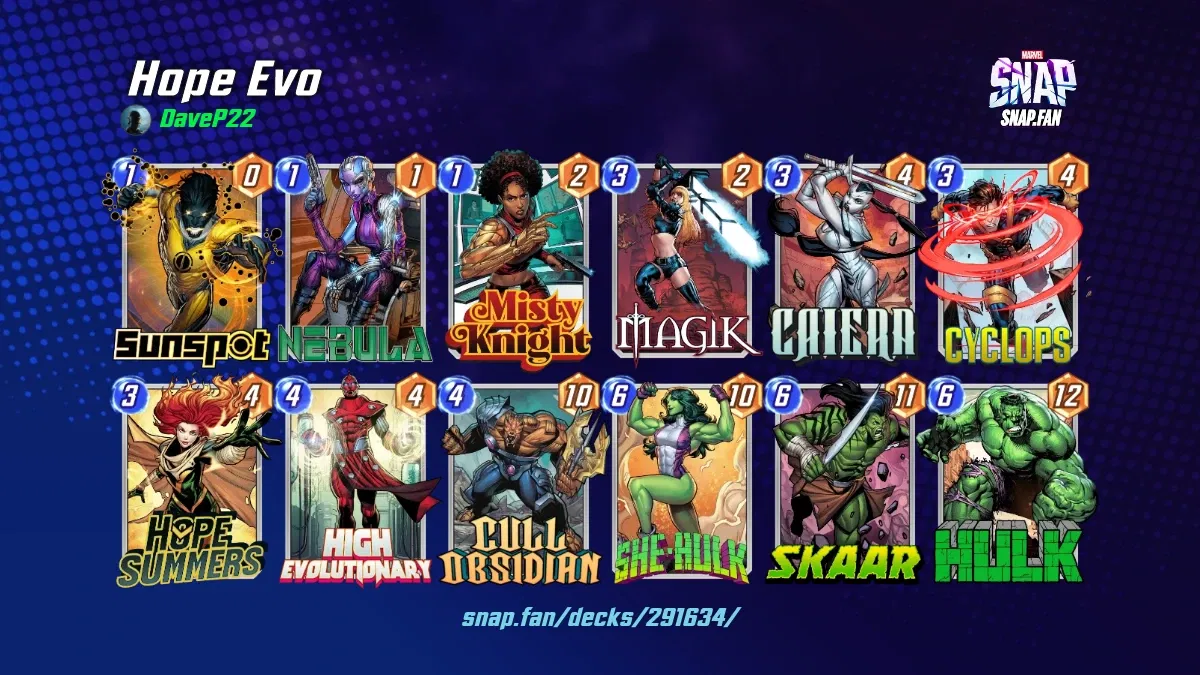 Hope Evo by DaveP22 - Marvel Snap Decks - snap.fan