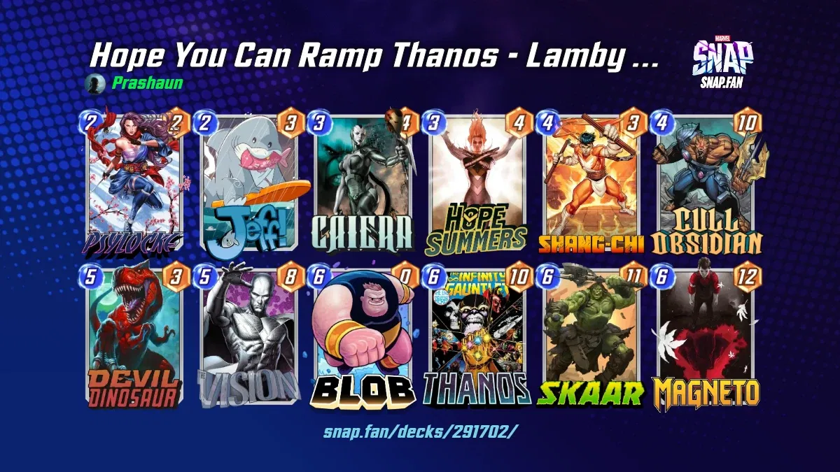 Hope You Can Ramp Thanos - Lamby Build by Prashaun - Marvel Snap Decks ...
