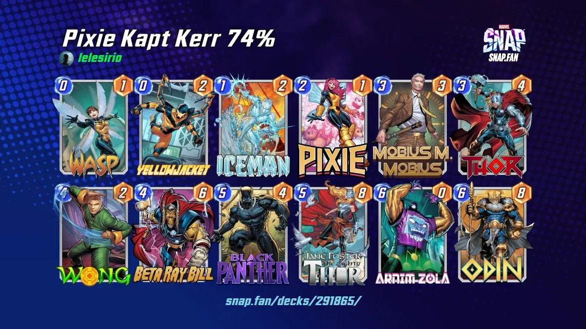 Pixie Kapt Kerr 74% by lelesirio - Marvel Snap Decks - snap.fan