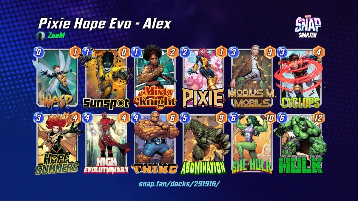 Pixie Hope Evo - Alex by ZaaM - Marvel Snap Decks - snap.fan