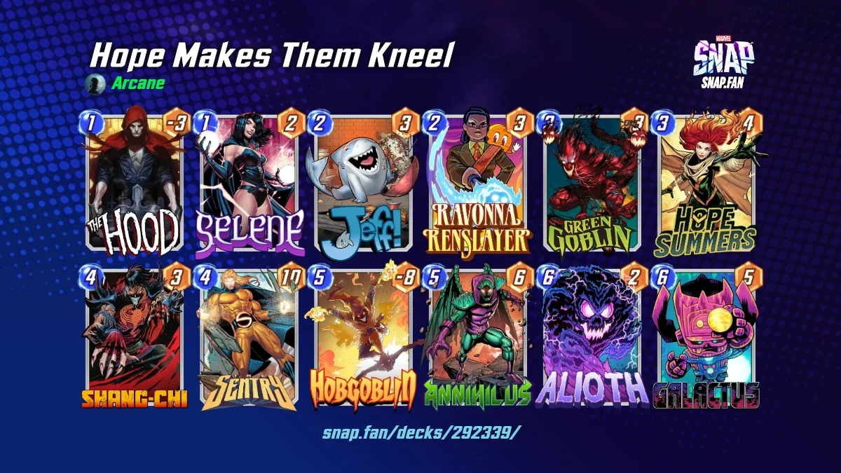 Hope Makes Them Kneel by Arcane - Marvel Snap Decks - snap.fan