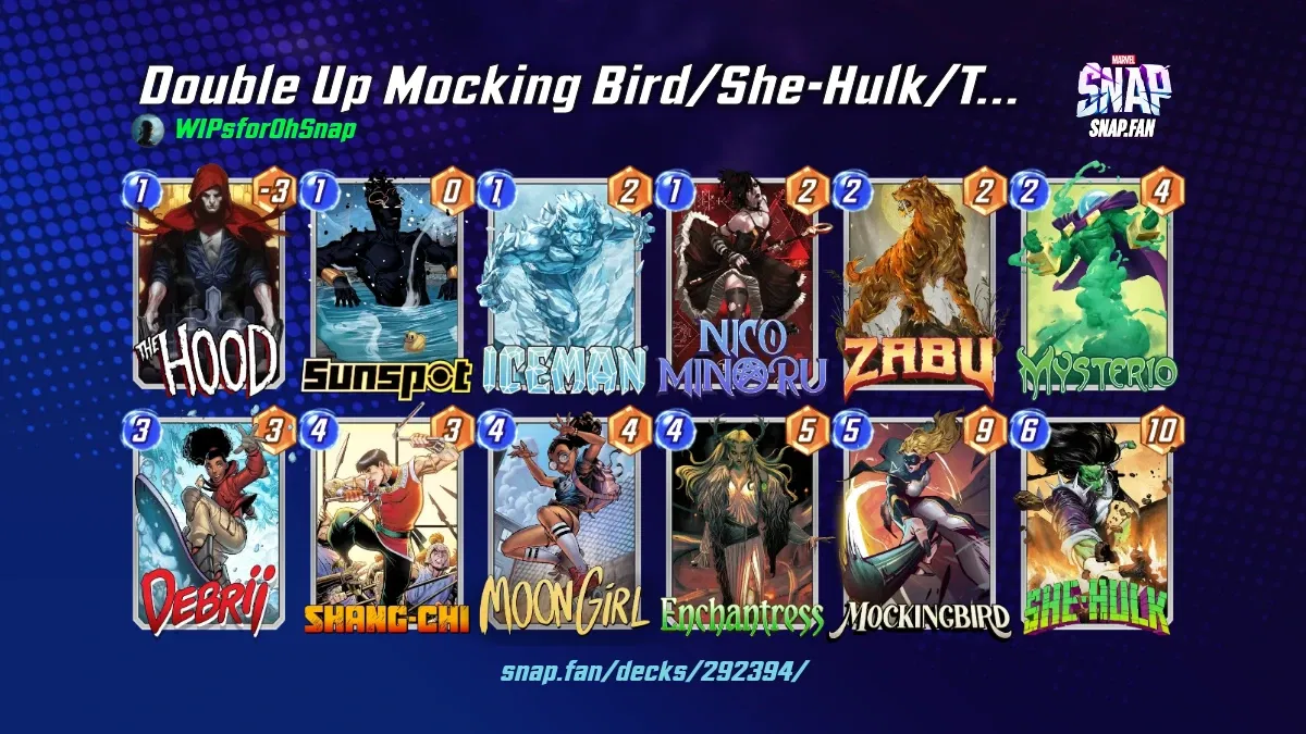 Double Up Mocking Bird/She-Hulk/Tech by WIPsforOhSnap - Marvel Snap ...
