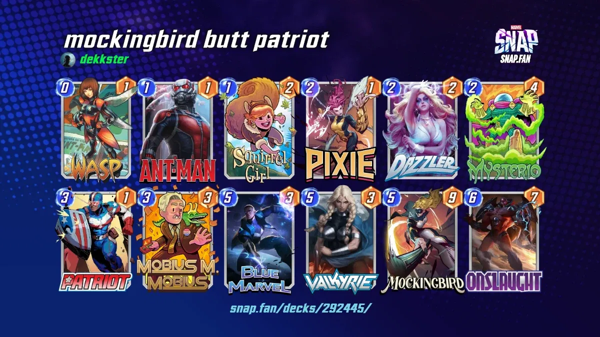 mockingbird butt patriot by dekkster - Marvel Snap Decks - snap.fan