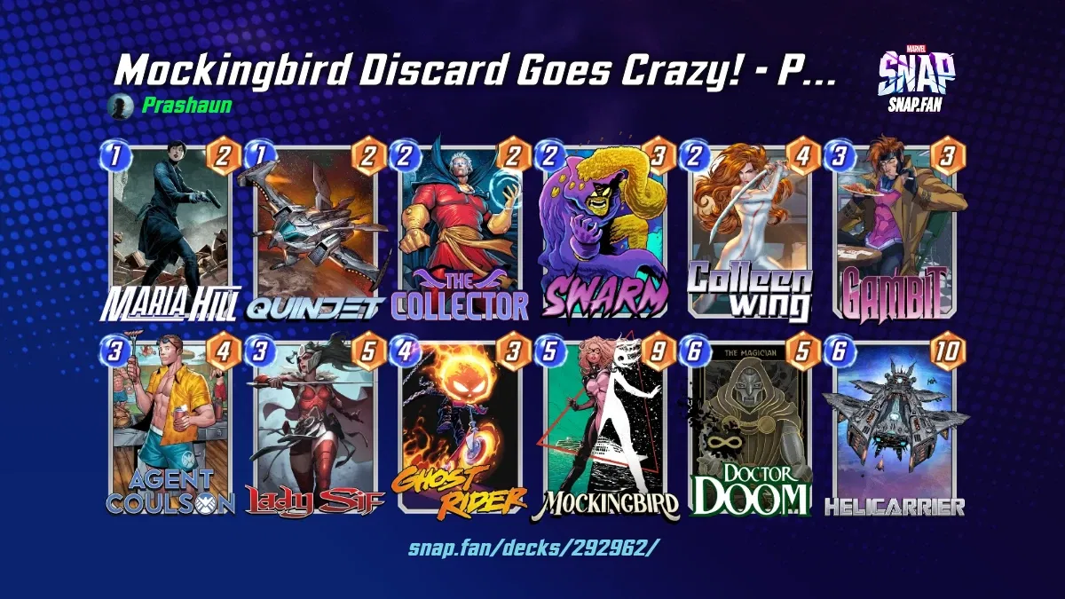 Mockingbird Discard Goes Crazy! - Prashaun YT by Prashaun - Marvel Snap ...