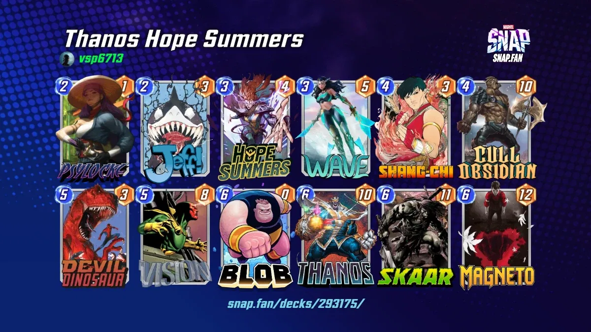 Thanos Hope Summers by vsp6713 - Marvel Snap Decks - snap.fan