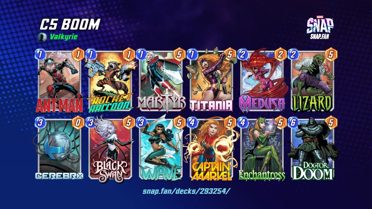 C5 BOOM by VaIkyrie - Marvel Snap Decks - snap.fan