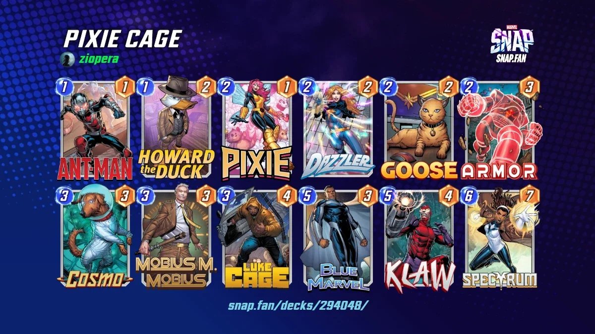 PIXIE CAGE by ziopera - Marvel Snap Decks - snap.fan