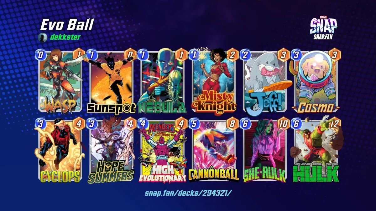 Evo Ball by dekkster - Marvel Snap Decks - snap.fan