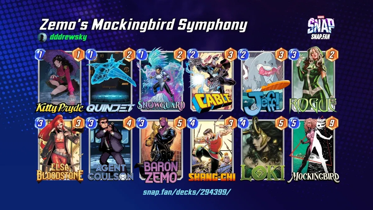 Zemo's Mockingbird Symphony by dddrewsky - Marvel Snap Decks - snap.fan