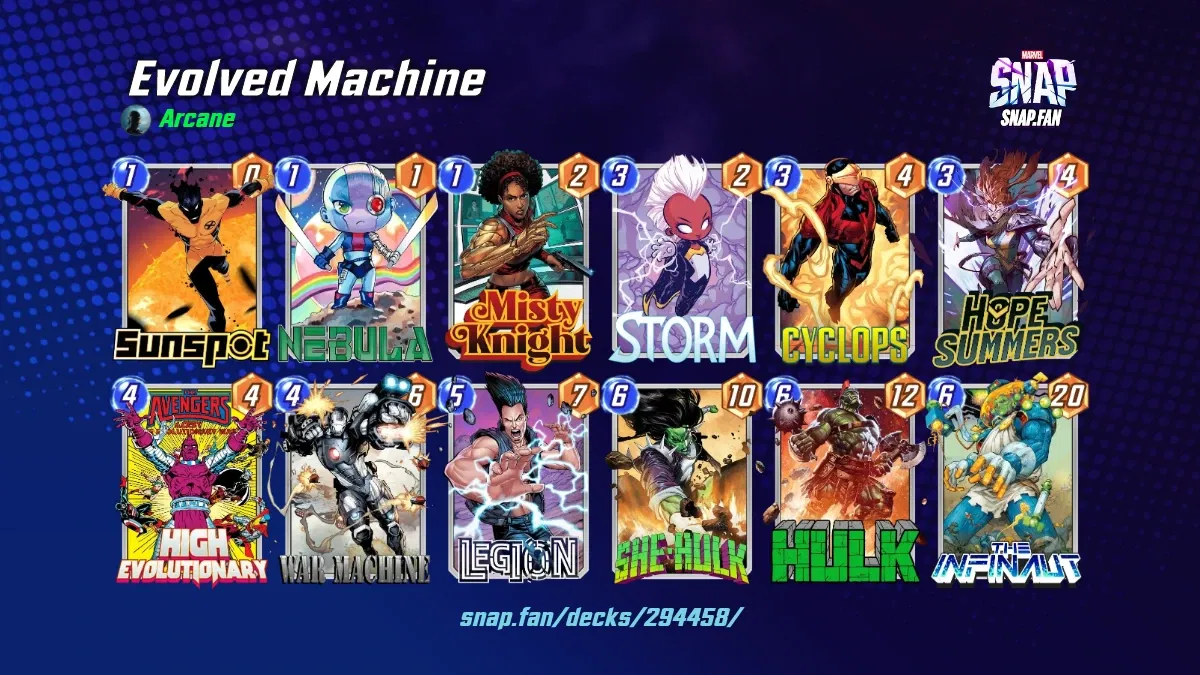 Evolved Machine by Arcane - Marvel Snap Decks - snap.fan