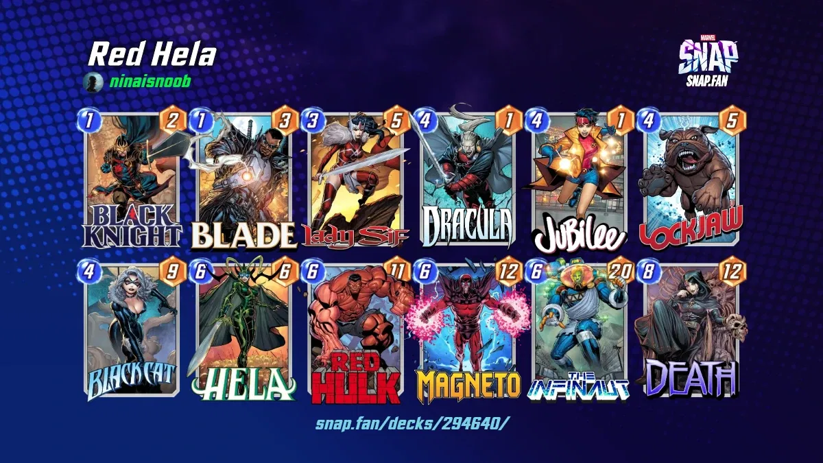 Red Hela by ninaisnoob - Marvel Snap Decks - snap.fan