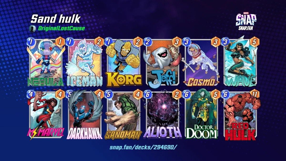 Sand hulk by OriginalLostCause - Marvel Snap Decks - snap.fan