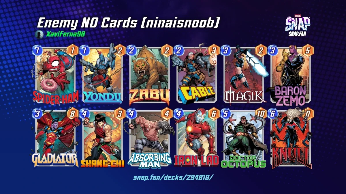 Enemy NO Cards (ninaisnoob) by XaviFerna98 - Marvel Snap Decks - snap.fan