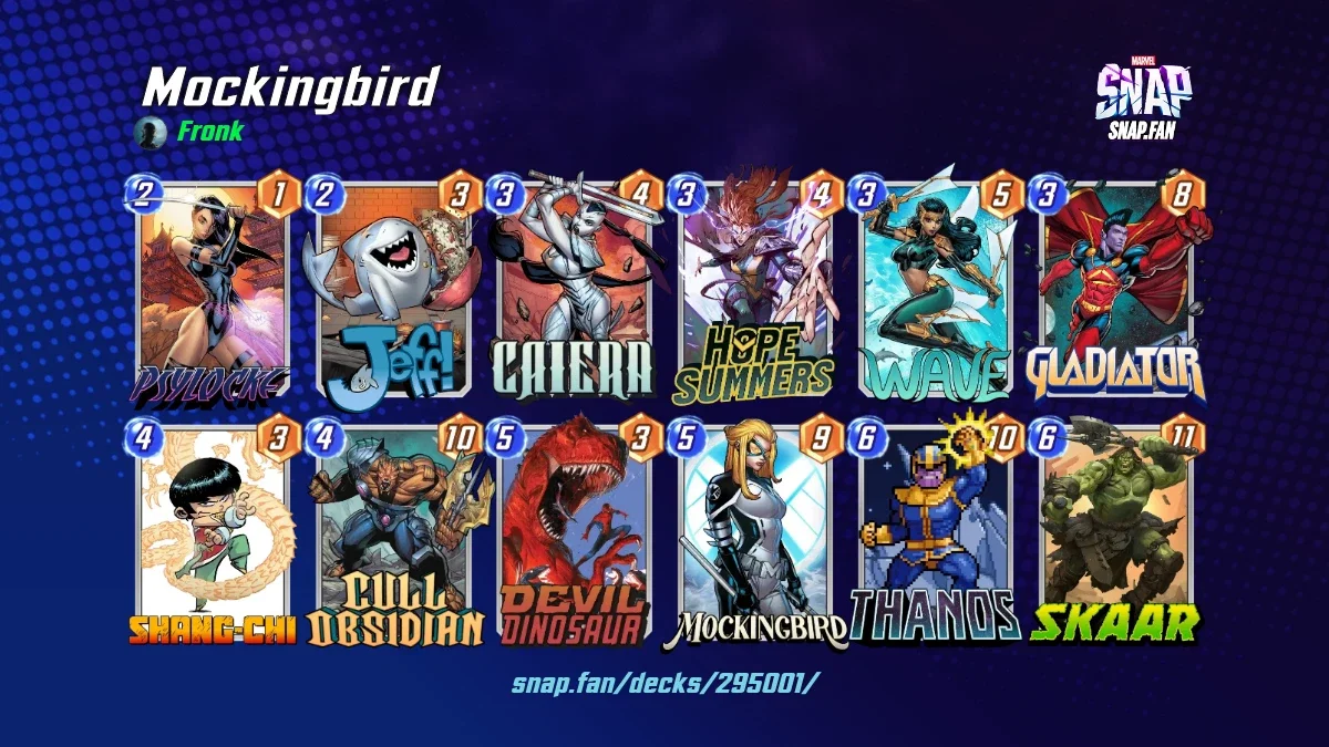 Mockingbird by Fronk - Marvel Snap Decks - snap.fan