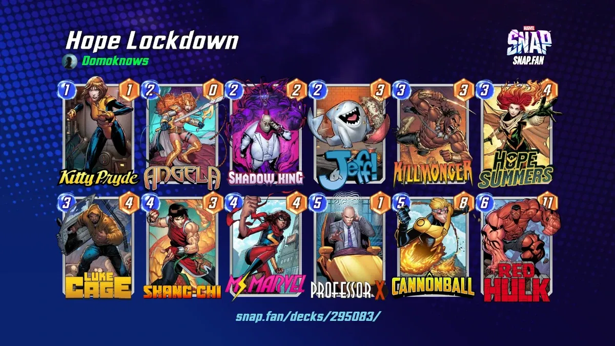Hope Lockdown by Domoknows - Marvel Snap Decks - snap.fan
