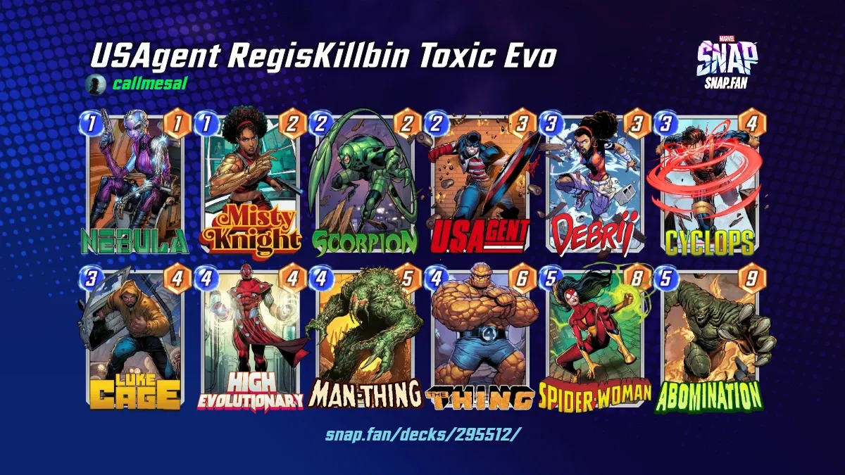 USAgent RegisKillbin Toxic Evo by callmesal - Marvel Snap Decks - snap.fan