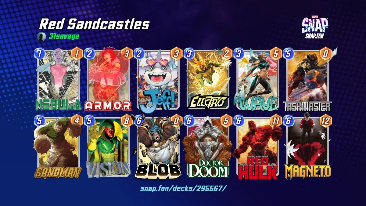 Red Sandcastles by 31savage - Marvel Snap Decks - snap.fan