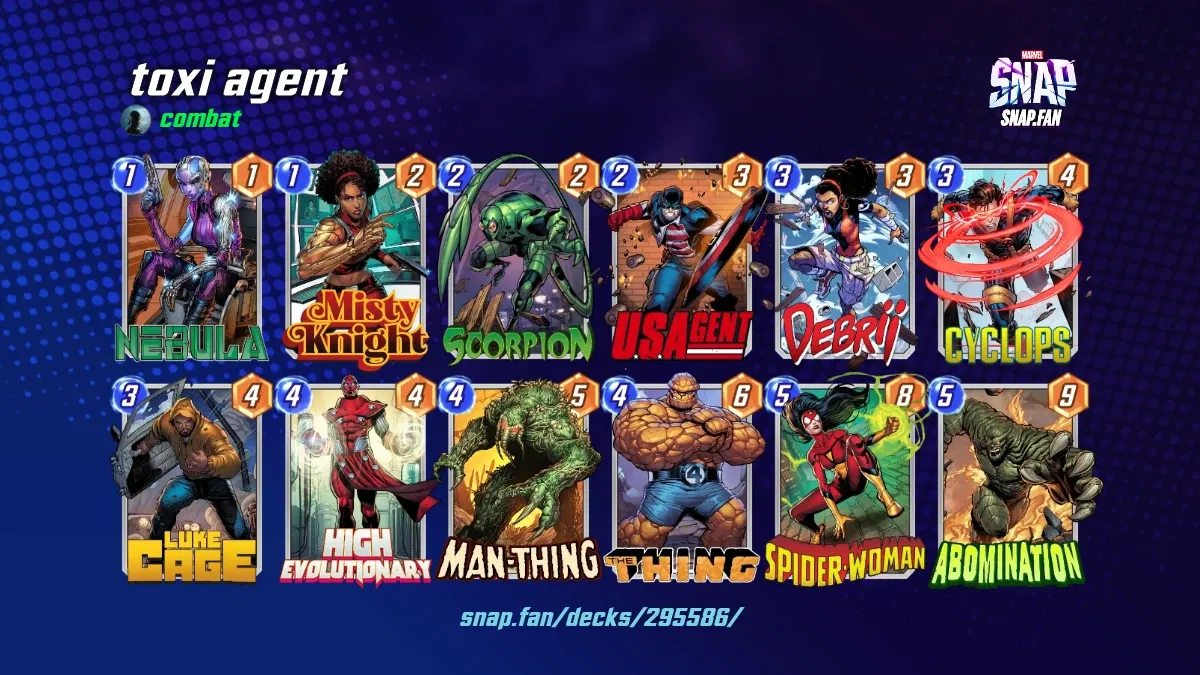 toxi agent by combat - Marvel Snap Decks - snap.fan